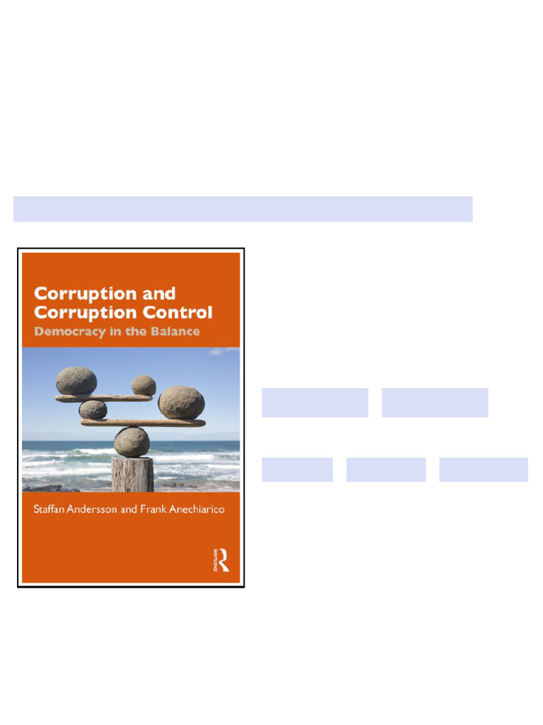 Corruption And Corruption Control Democracy In The Balance Staffan ...
