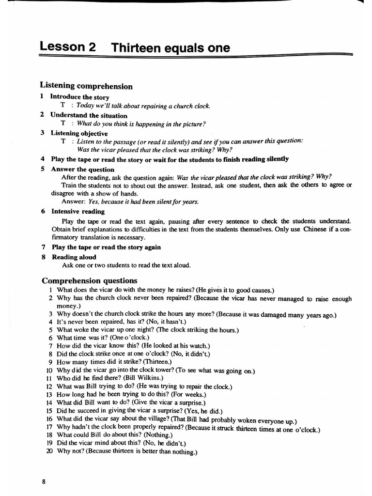 Teacher's Material New Concept English 3 Lesson 2 Thirteen Equals One | PDF