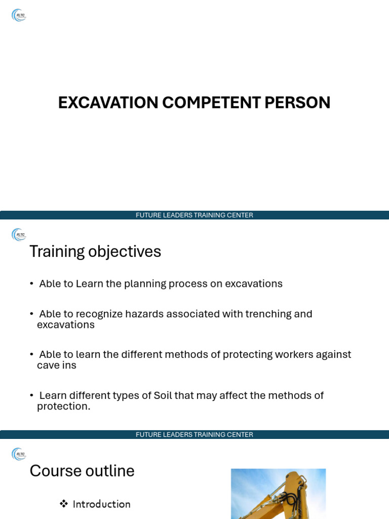Excavation Safety Training Guide | PDF | Soil | Trench