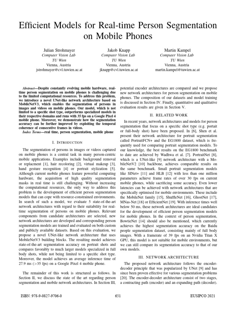 Efficient Models for Real-time Person Segmentation on Mobile Phones ...