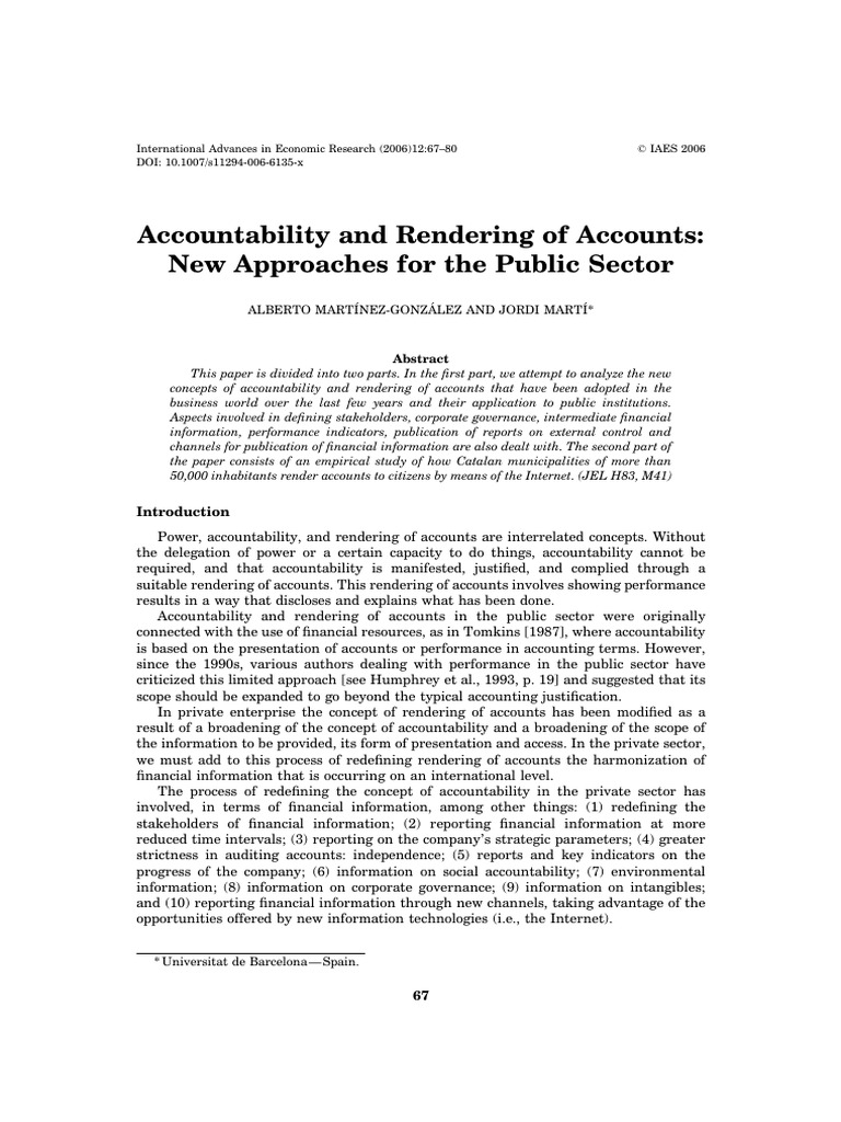Public Sector Accountability Innovations | PDF | Coefficient Of ...