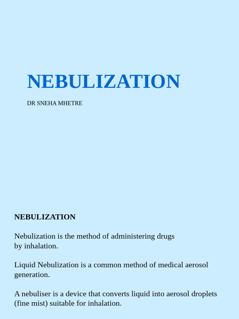 Understanding Nebulization Techniques | PDF | Clinical Medicine ...
