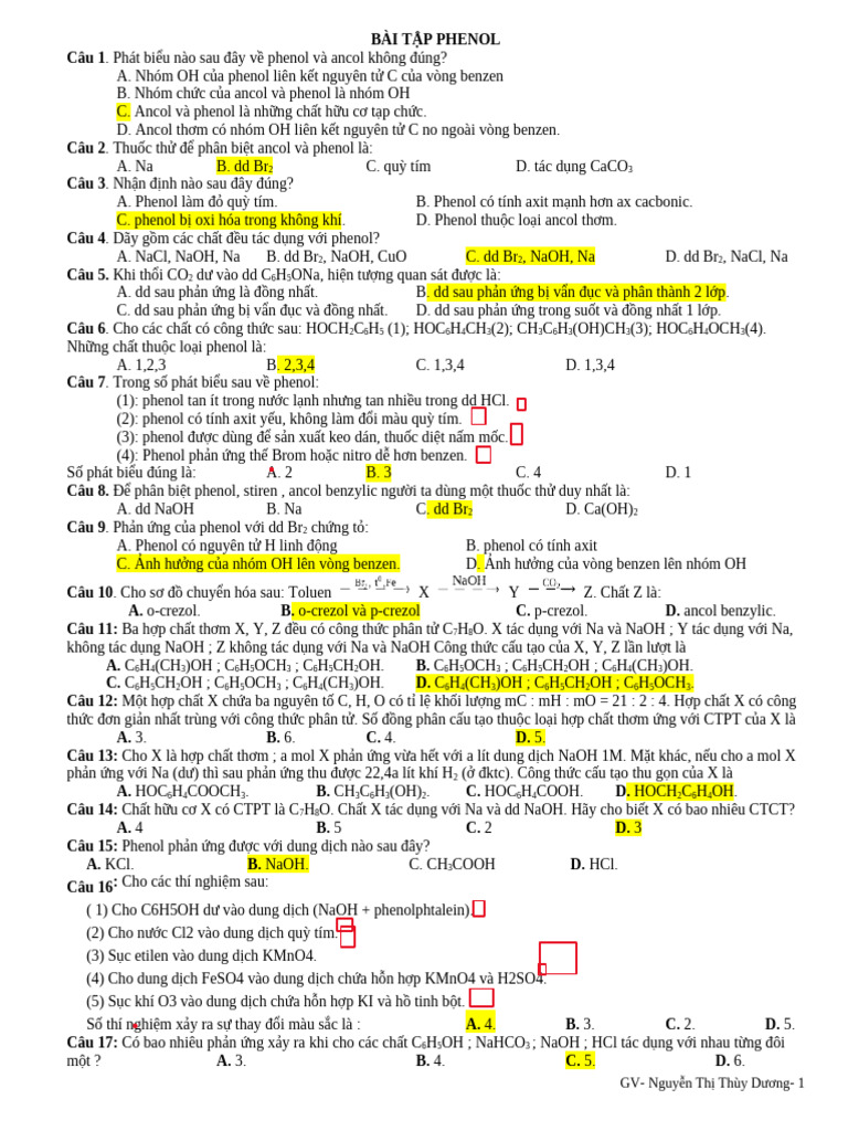 BT-phenol-cơ-bản | PDF