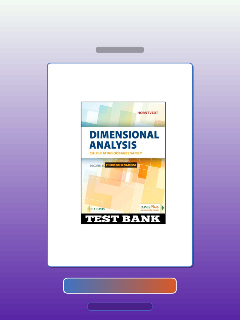 Test Bank for Dimensional Analysis 2nd Edition Horntvedt | PDF ...