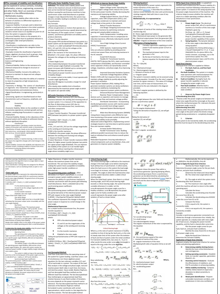 Power System Stability and Methods | PDF | Steady State | Ac Power