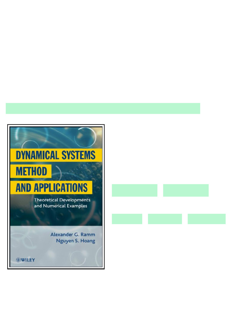 (Ebook) Dynamical Systems Method and Applications: Theoretical Developments and Numerical ...