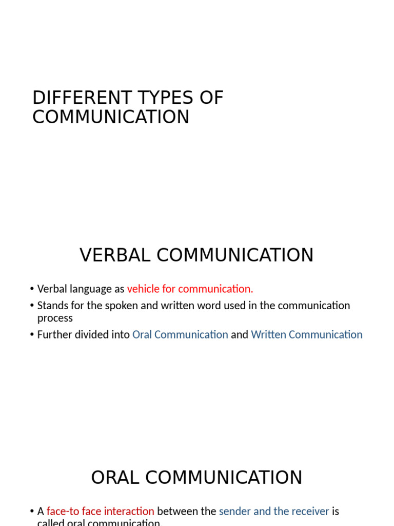 Types of Communication Explained | PDF