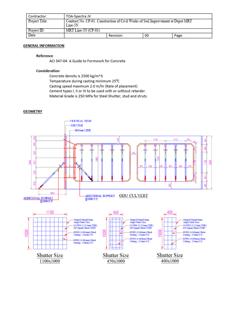 MRT Line-5N Soil Improvement Design | PDF | Concrete | Bending