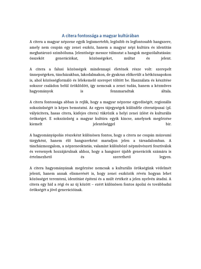 Citera Fontossaga Altalanos | PDF