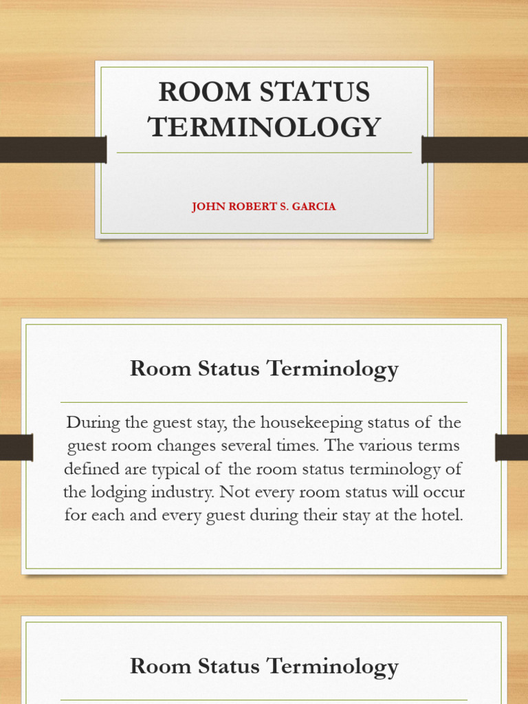 ROOM STATUS TERMINOLOGY | PDF | Hotel | Hospitality Industry