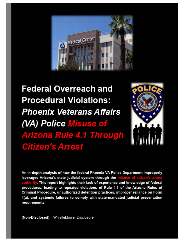 Federal Overreach and Procedural Violations: Phoenix Veterans Affairs ...