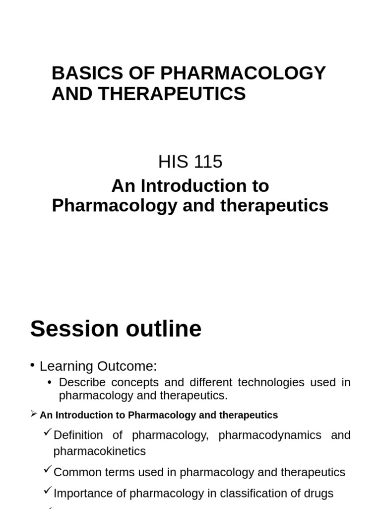 Introduction to Pharmacology Basics | PDF | Pharmacology | Drug Metabolism