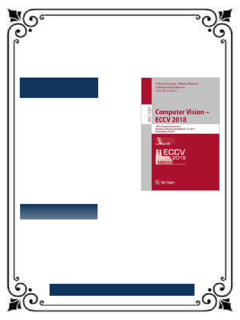 Computer Vision ECCV 2018 15th European Conference Munich Germany September 8 14 2018 ...