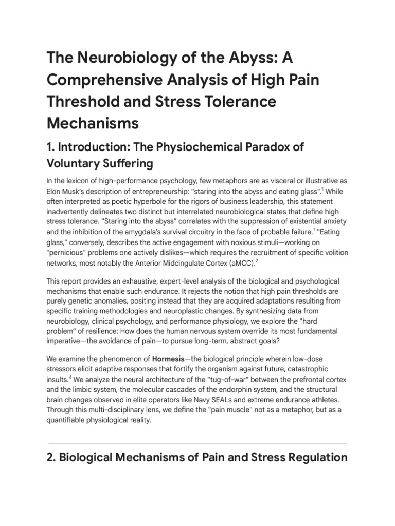 Neurobiology of Pain and Stress Tolerance | PDF | Amygdala | Anterior ...