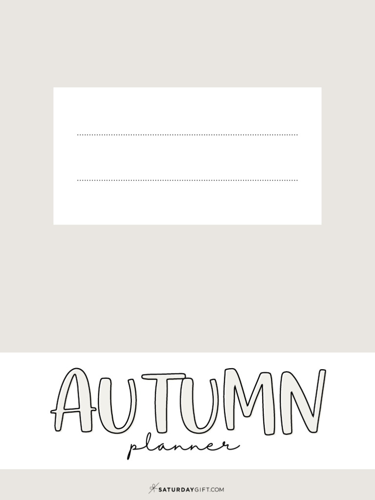 Autumn Action Plan and Goals Planner | PDF