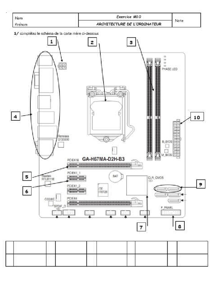 Execice Architecture Carte Mère MMSI 2025 | PDF