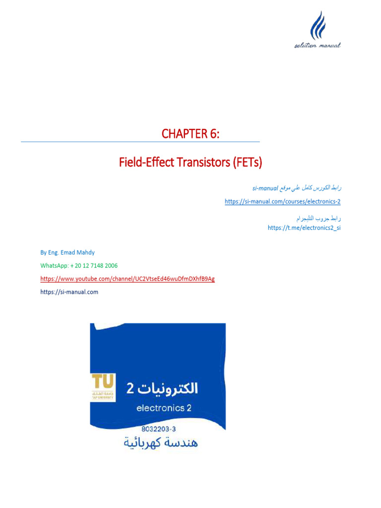 Chapter 6 - Field Effect Transistors (FETs) | PDF
