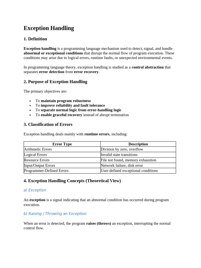 Exception Handling | PDF | Programming Language | Control Flow