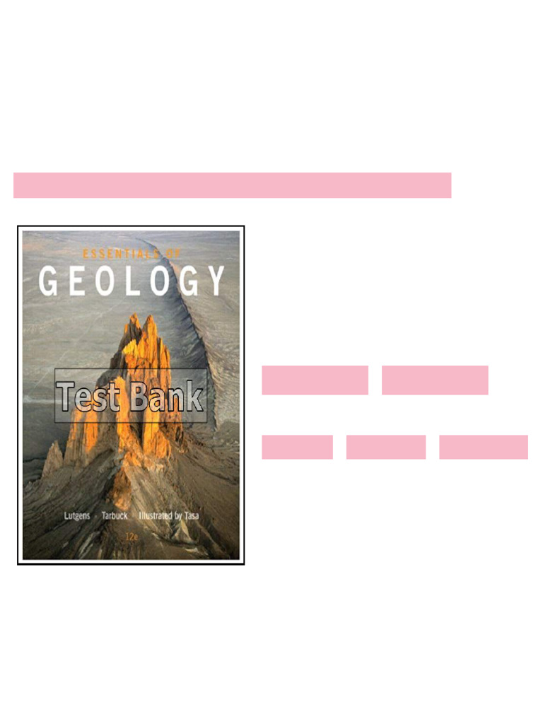 Essentials of Geology 12th Edition Lutgens Test Bank download full ...