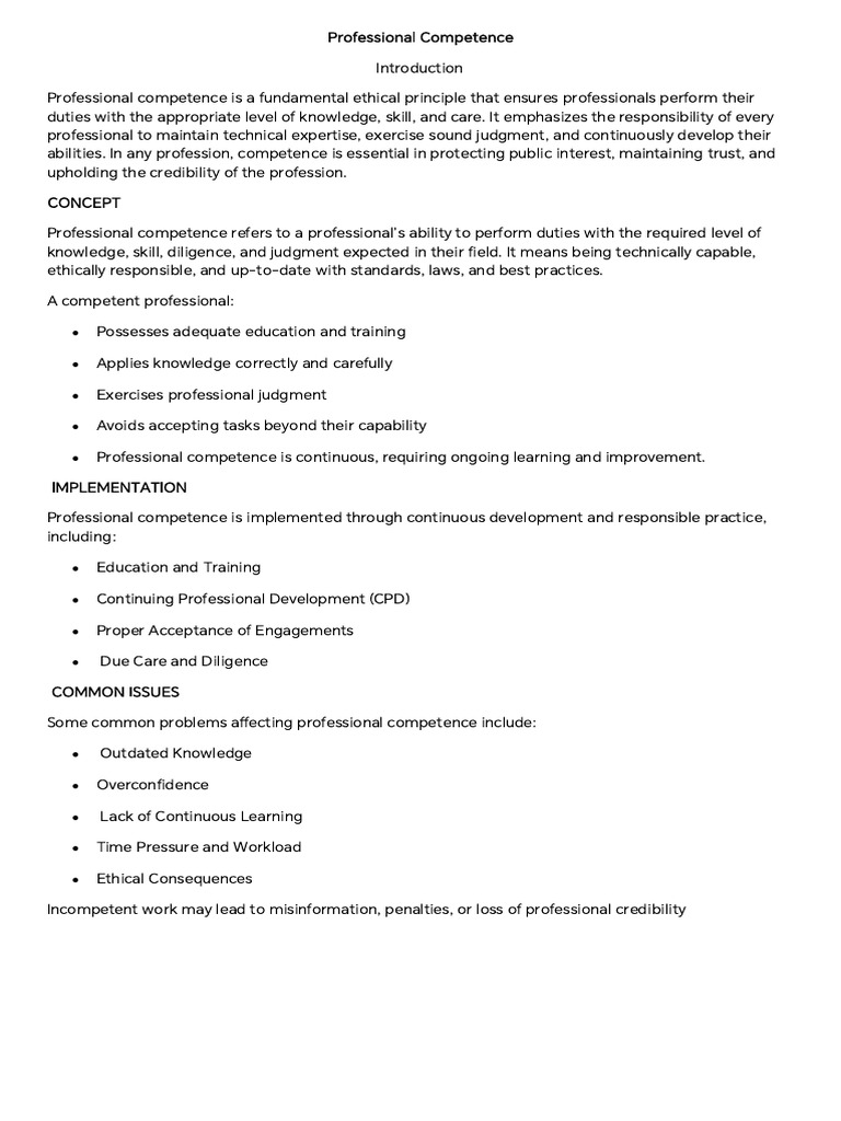 Understanding Professional Competence | PDF