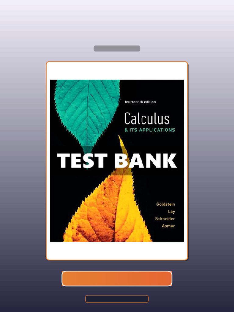 Test Bank for Calculus and Its Applications 14th Edition Goldstein ...