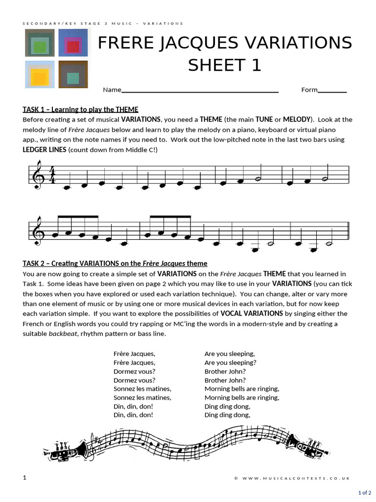 Variations 1 | PDF | Musicology | Musical Compositions