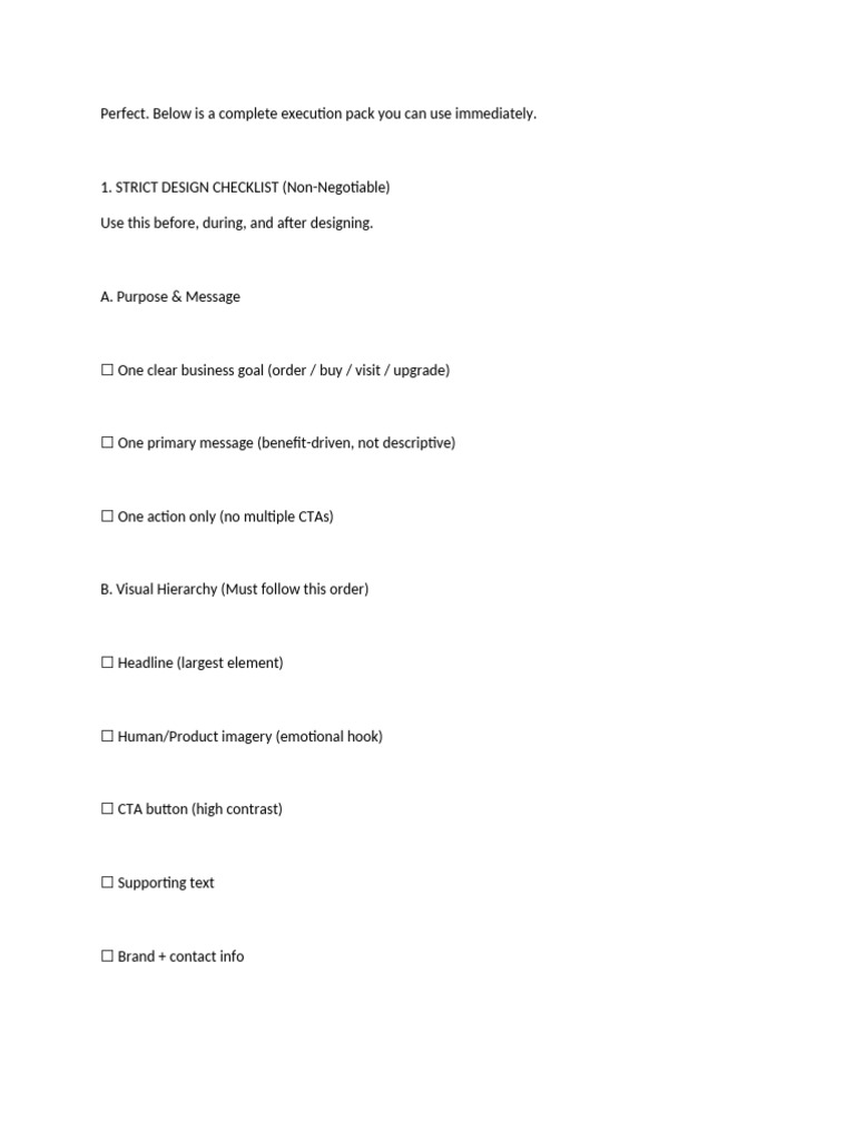Essential Design Execution Checklist | PDF | Logos | Typefaces