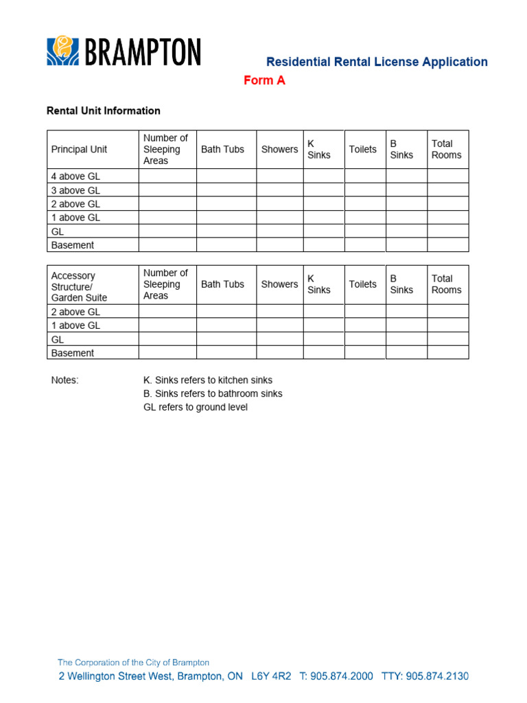 Residential Rental License Application Form | PDF