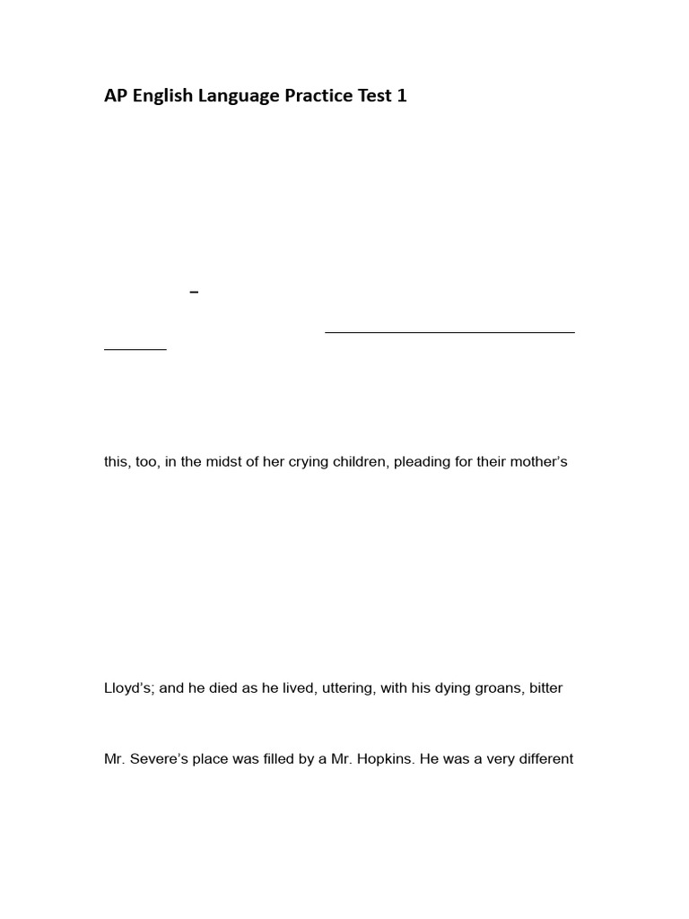 AP English Language Practice Test 1 | PDF