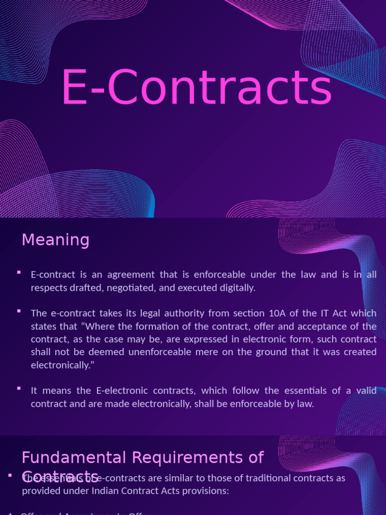 Understanding E-Contracts in India | PDF | Contract Law | Consent