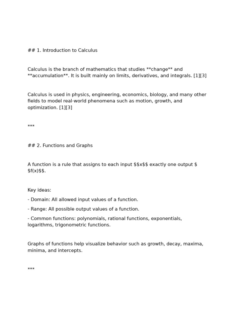 Comprehensive Guide to Calculus Concepts | PDF | Function (Mathematics ...
