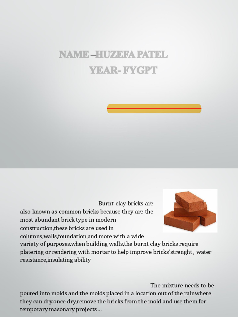 Types and Applications of Bricks | PDF | Brick | Concrete