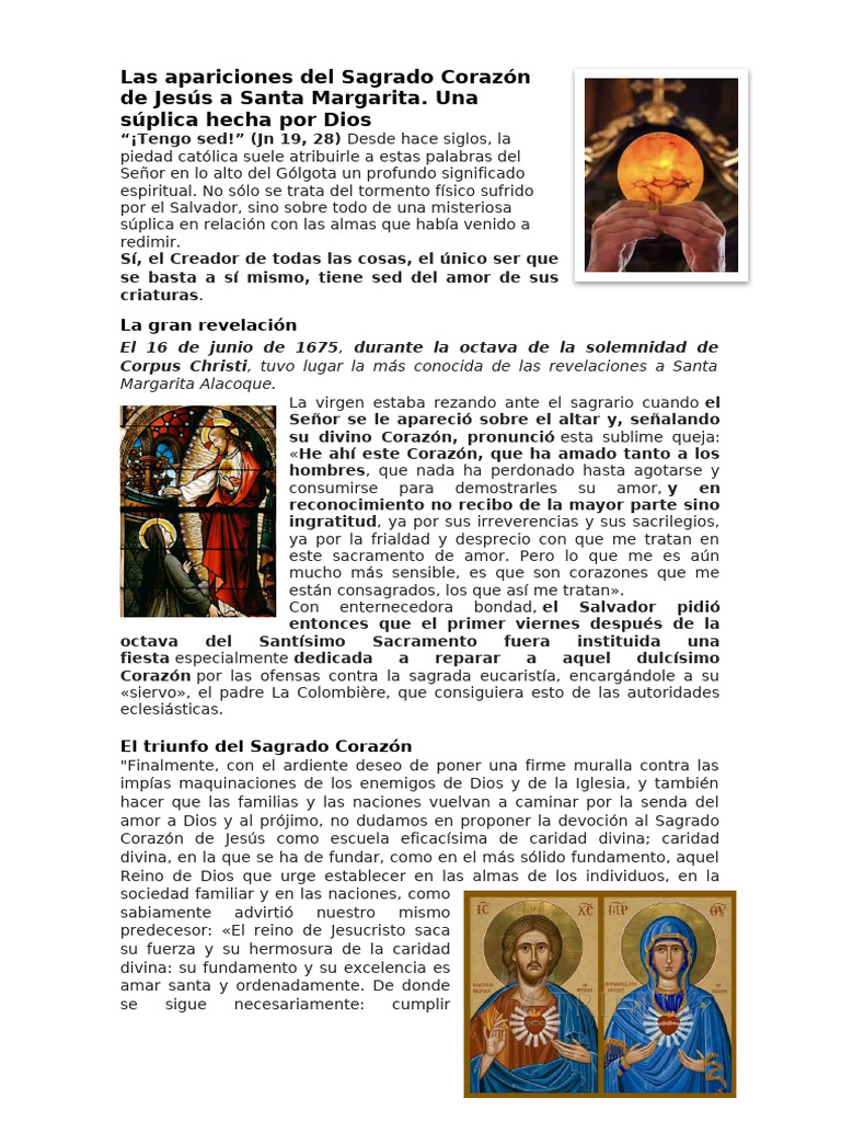 Sagrado Corazón de Jesus | PDF | eucaristía | Amor