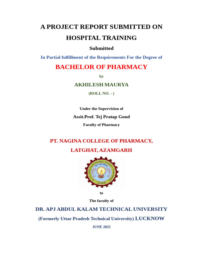 Hospital Training Project Report | PDF