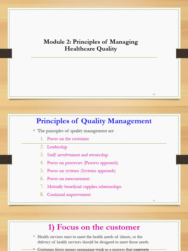 Healthcare Quality Management Principles | PDF | Quality Management ...
