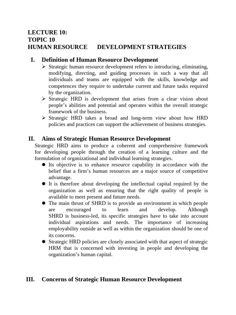 Strategic Human Resource Development | PDF | Human Resource Management ...