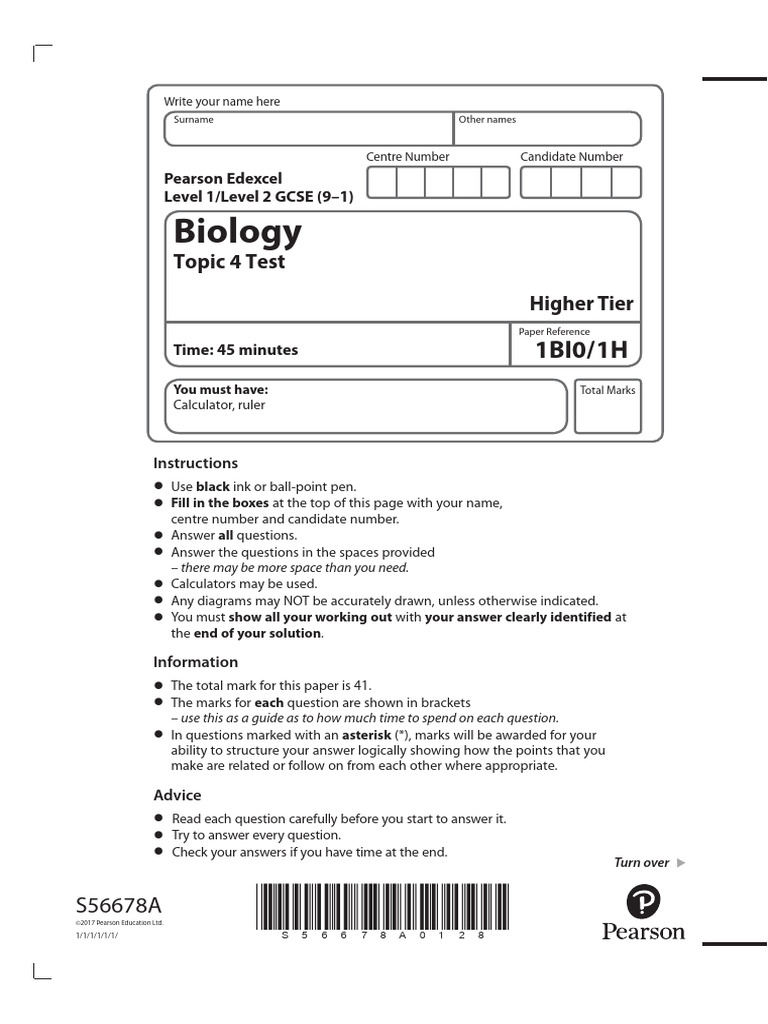 Year 10 Topic 4 Test December 2020 | PDF | Homo | Biology