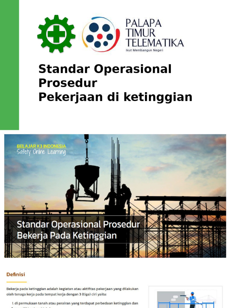 SOP K3 Bekerja Di Ketinggian | PDF