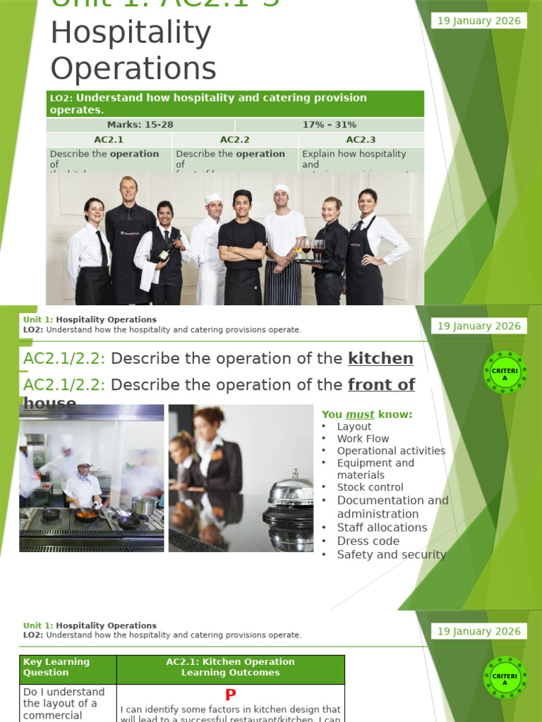 Hospitality Operations: Kitchen & Front of House | PDF | Chef | Tableware