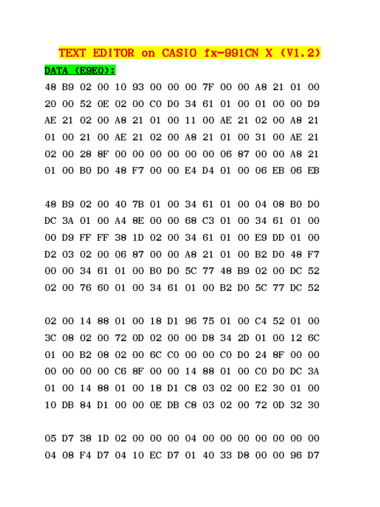 Text Editor on Casio Fx-991cn x (v1.2) | PDF