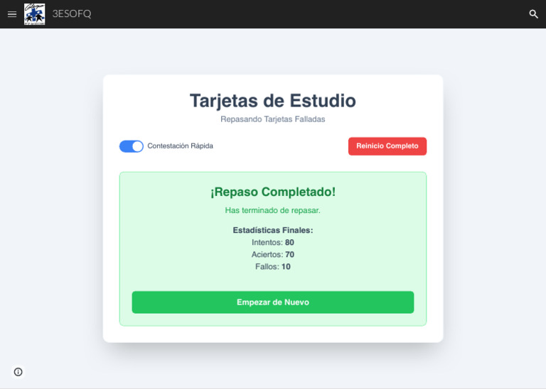 Estadísticas de Repaso de Tarjetas | PDF