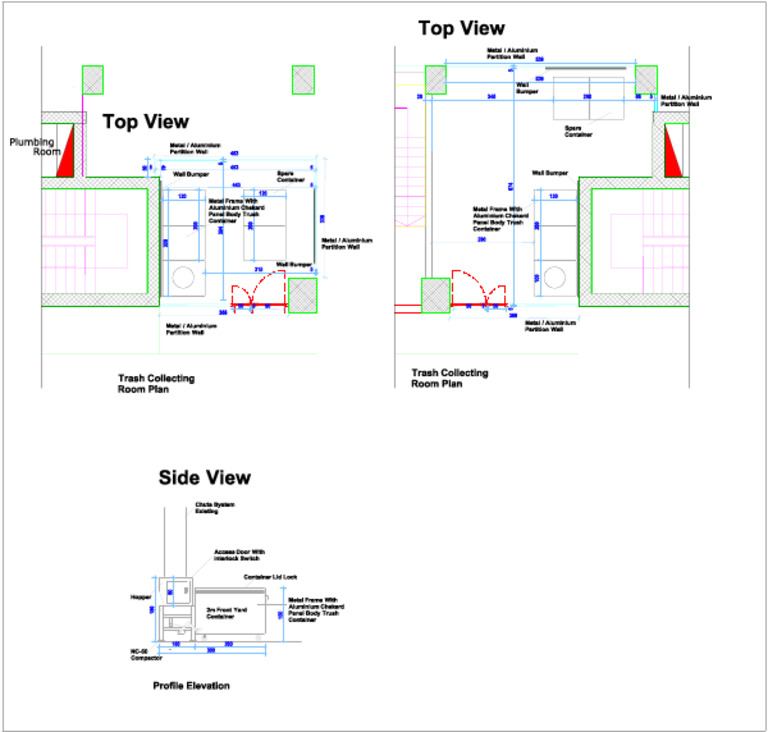 Trash chute conllector Detail | PDF | Building Engineering ...