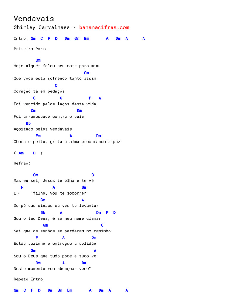 Vendavais cifra | PDF