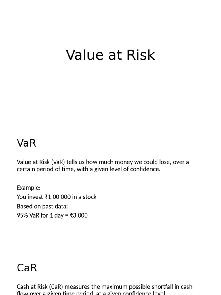 Value at Risk | PDF | Financial Risk | Value At Risk
