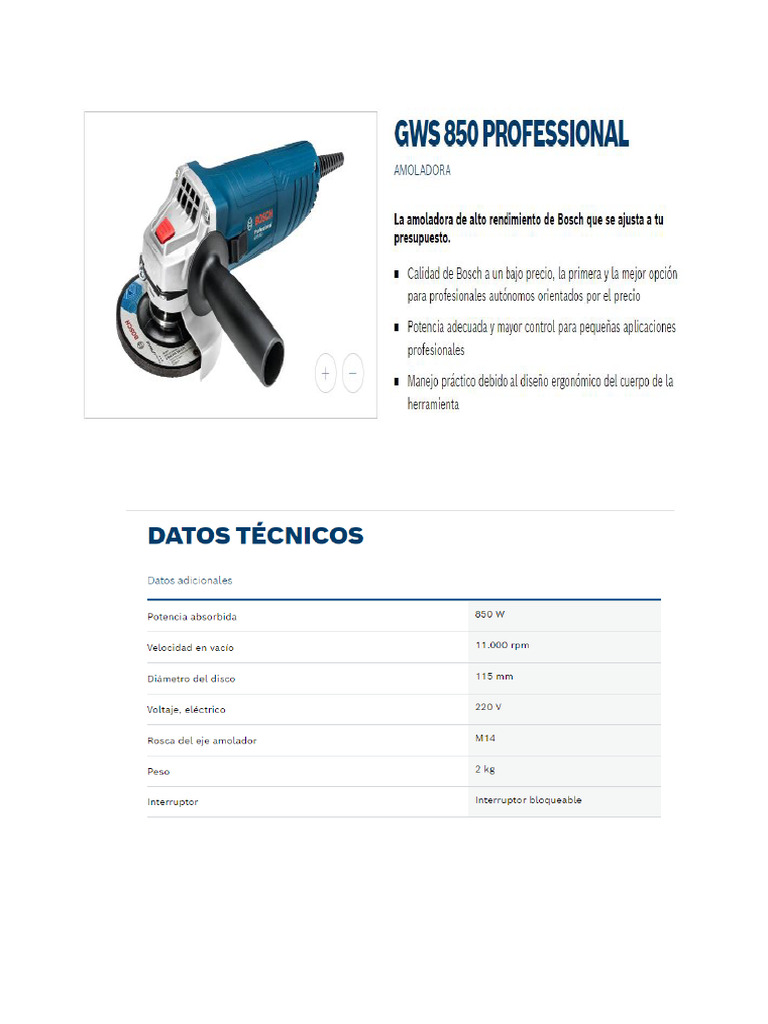 Gws 850 Bosch | PDF