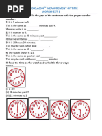 Time Reasoning Questions Worksheet | PDF
