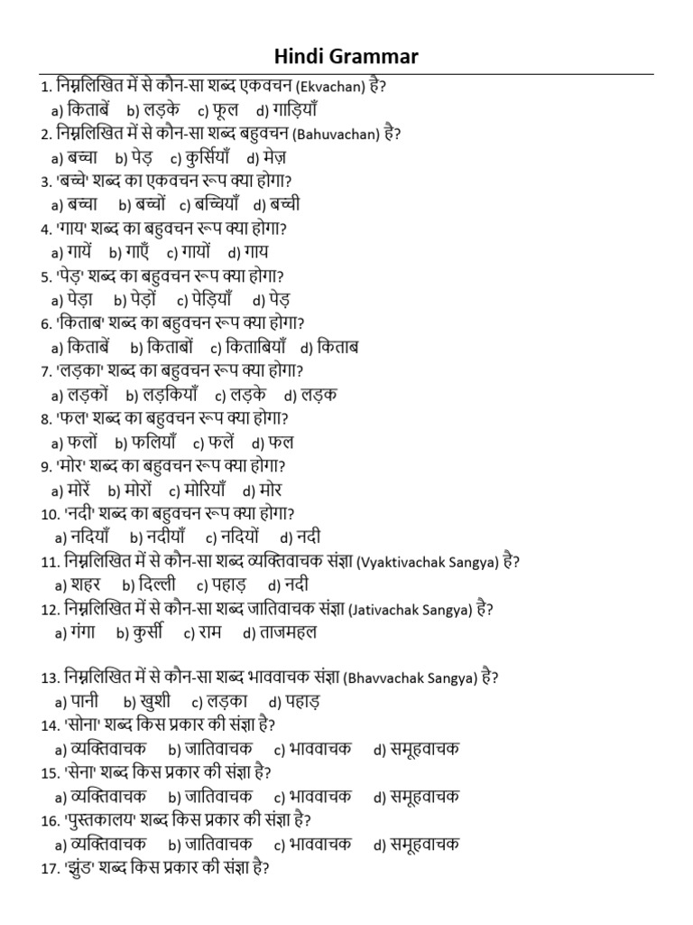 Hindi Grammar | PDF