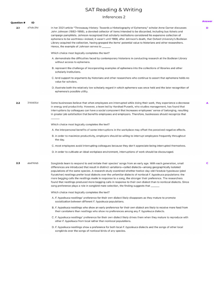 Inferences 2~Key | PDF