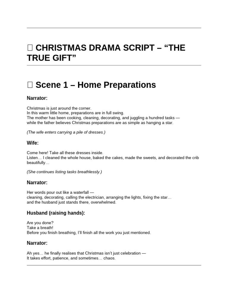 ? Christmas Drama Script – “the True Gift” | PDF | Christmas