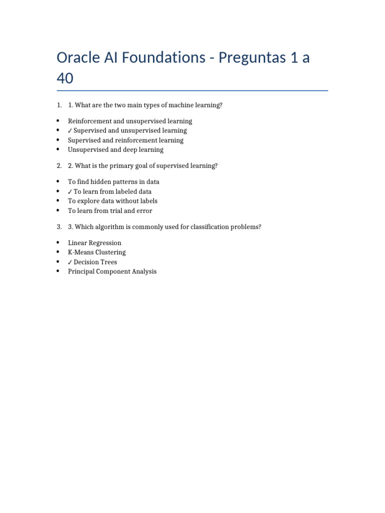 Preguntas 1 a 40 Con Opciones | PDF